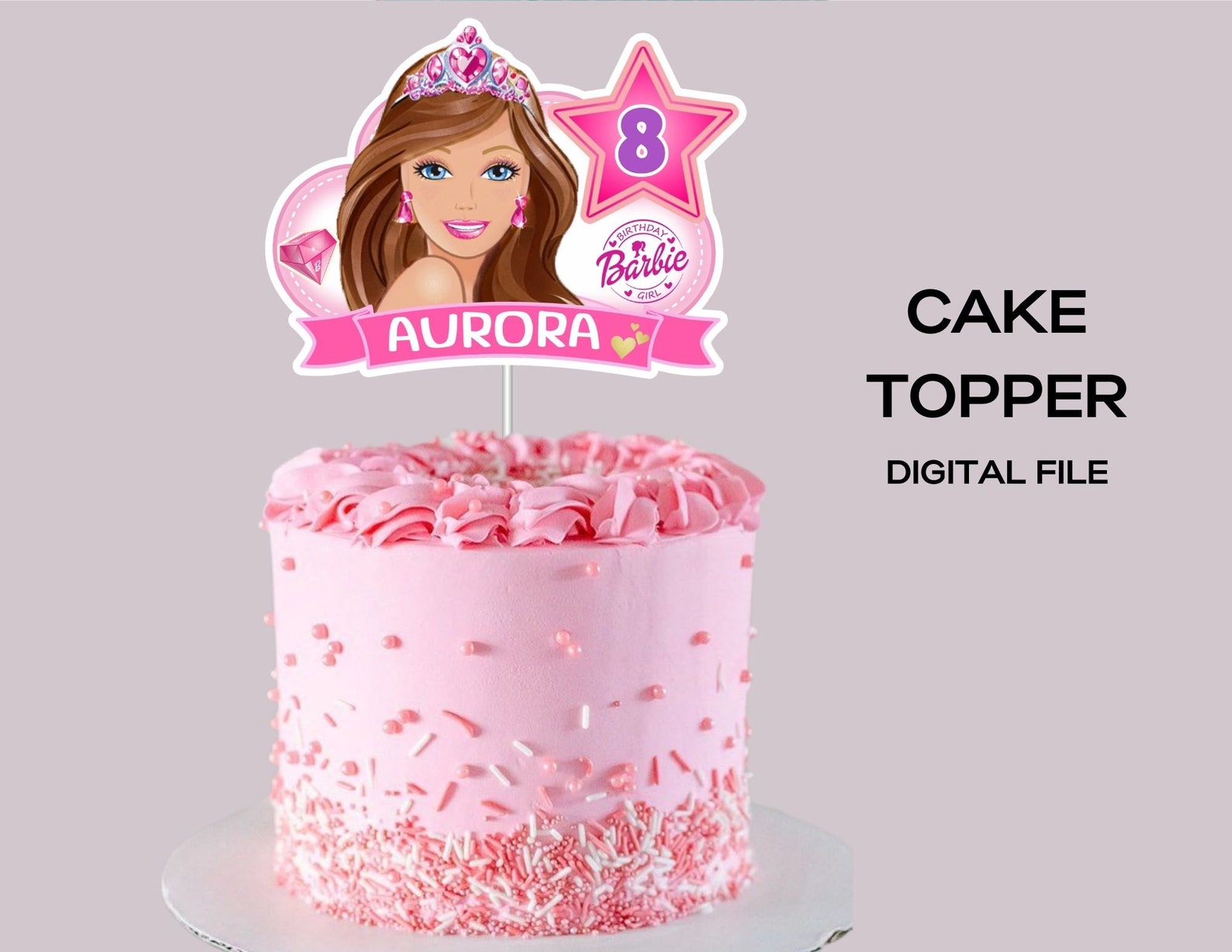 Doll Cake Topper, Pink Doll Topper, Doll Birthdayparty - Etsy