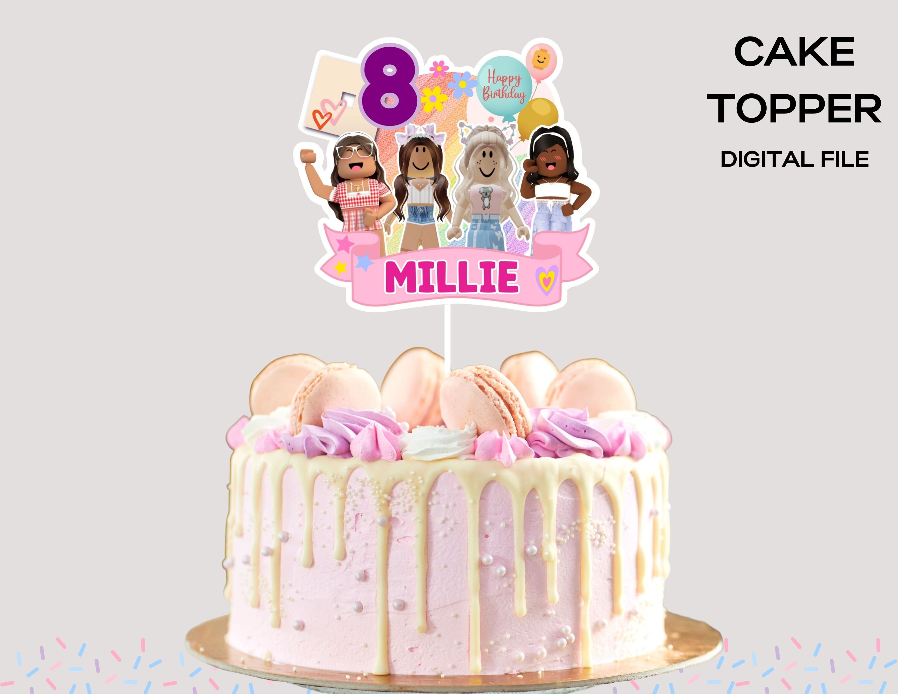 Roblox Girl Cake Topper, Roblox Party, Girl Roblox Birthday - Etsy