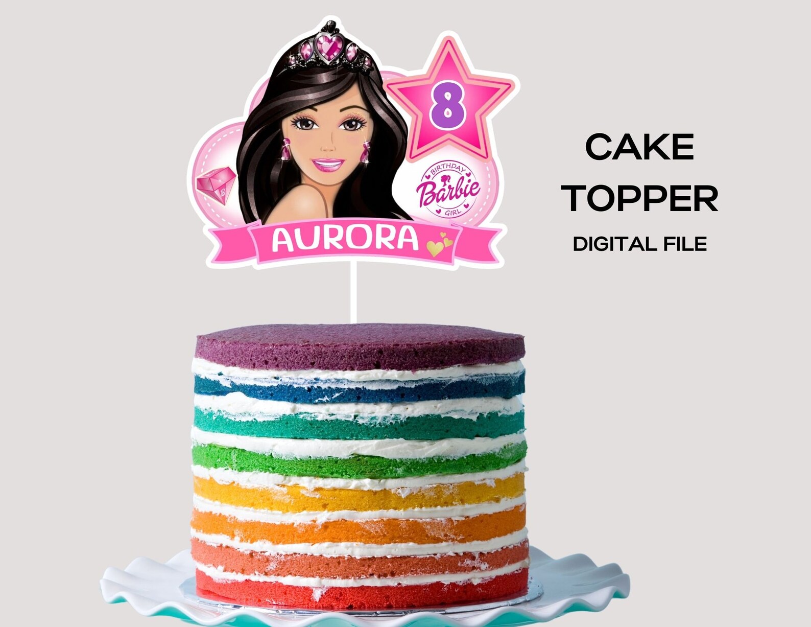 Doll Cake Topper, Pink Doll Topper, Doll Birthdayparty - Etsy