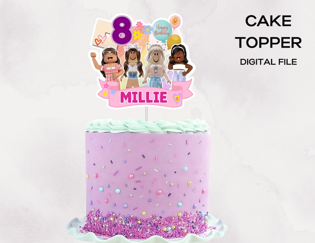 Roblox Girl Cake Topper, Roblox Party, Girl Roblox Birthday - Etsy