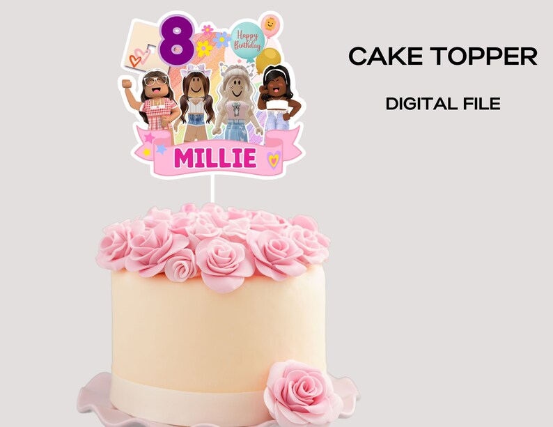 Roblox Girl Cake Topper, Roblox Party, Girl Roblox Birthday - Etsy