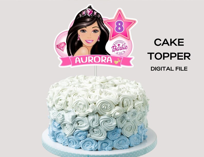 Doll Cake Topper, Pink Doll Topper, Doll Birthdayparty - Etsy