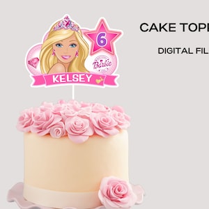 Doll Cake Topper, Pink Doll Topper, Doll Birthdayparty - Etsy