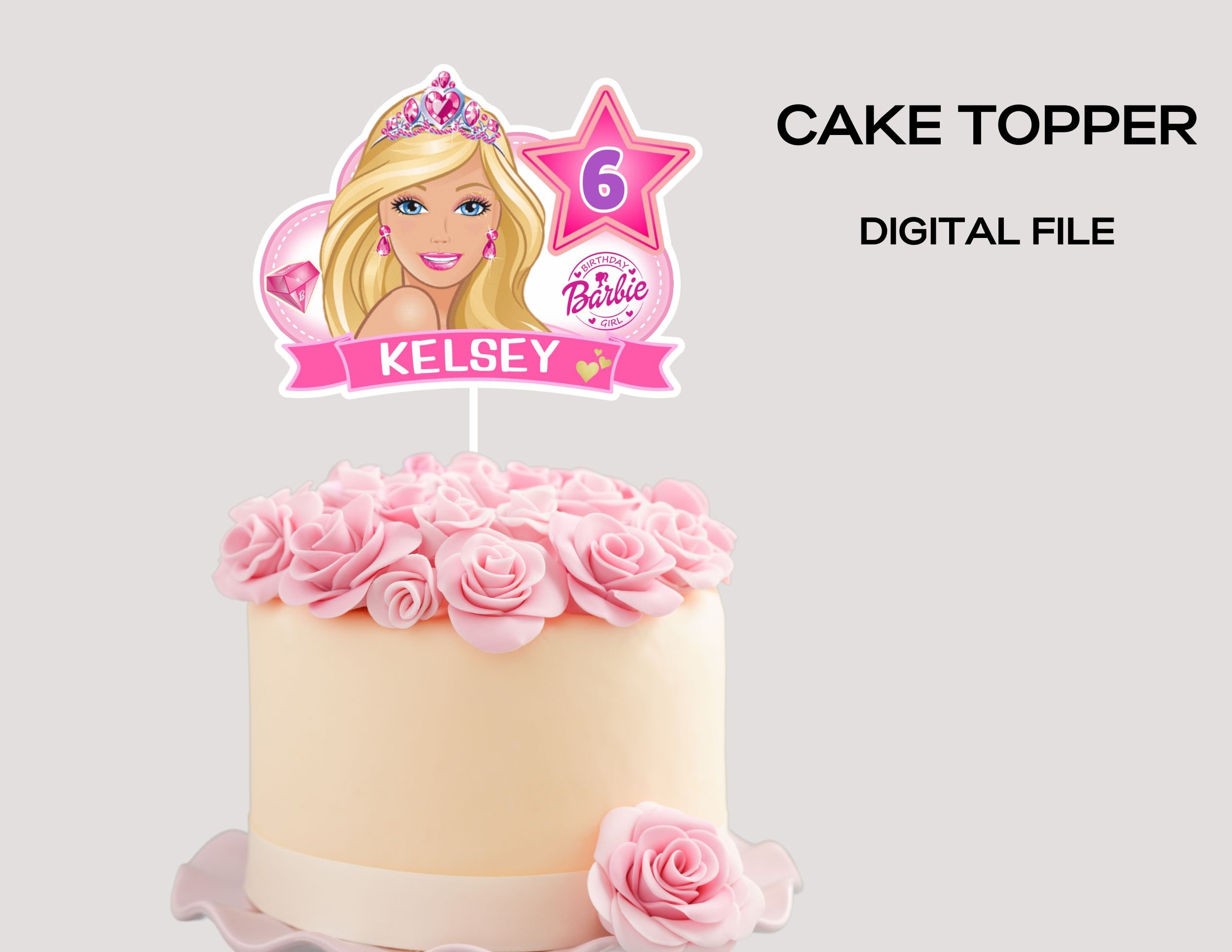 Doll Cake Topper, Pink Doll Topper, Doll Birthdayparty - Etsy