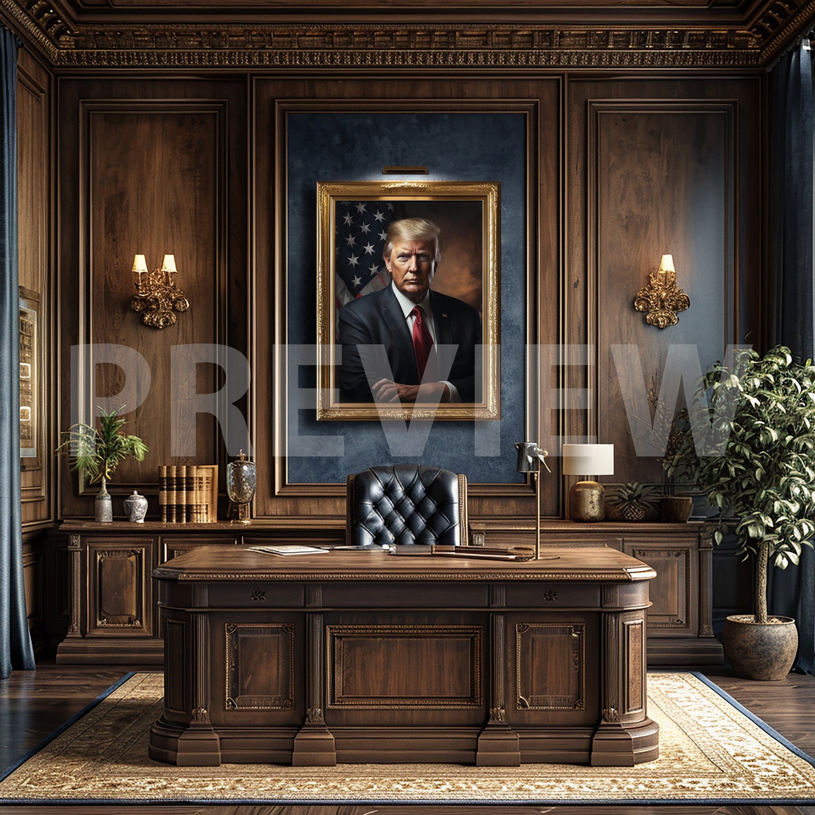 President Office Frame Mockups 4 Pcs. | Classic Style Office Mock up ...