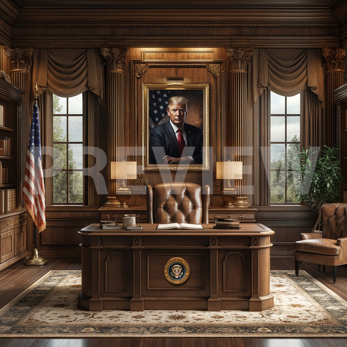 President Office Frame Mockups 4 Pcs. Classic Style Office Mock up ...