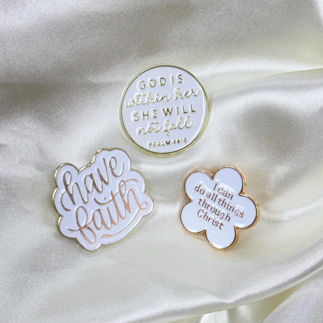 Christian Enamel Pin Pack: Inspirational Faith Pins, Gold-plated Set - Etsy