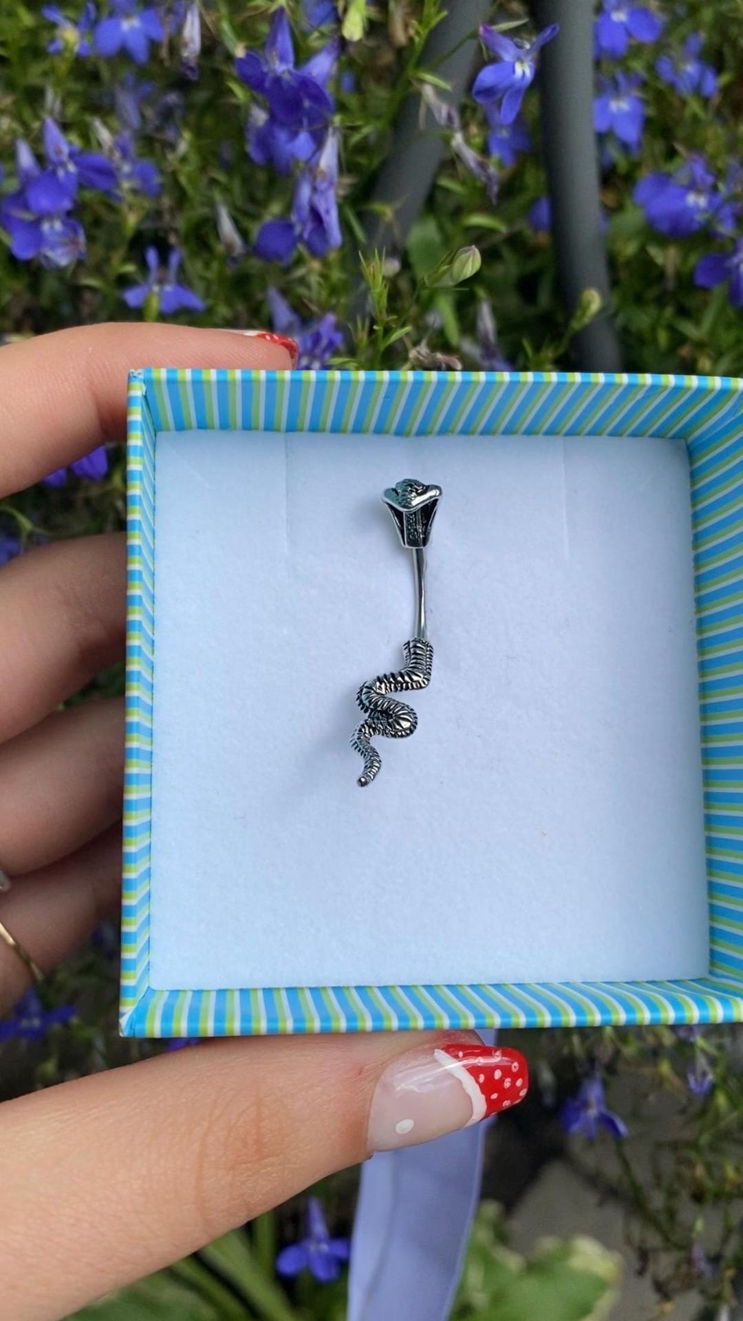 Snake Belly Ring/ Serpent Navel Ring/ Snake Surgical Steel Belly Ring ...