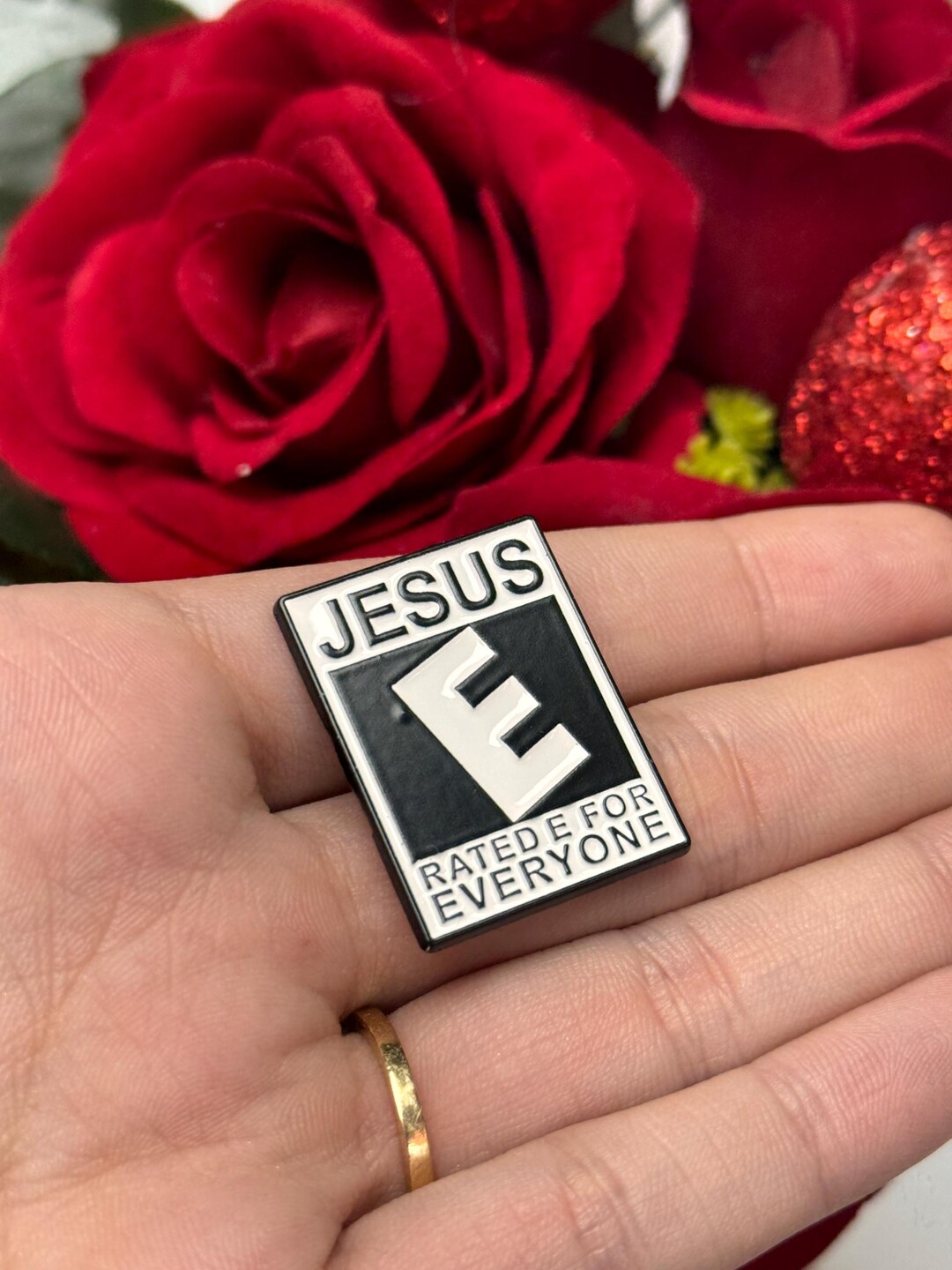 Jesus Rated E for Everyone Enamel Pin: Inspirational Christian Badge - Etsy