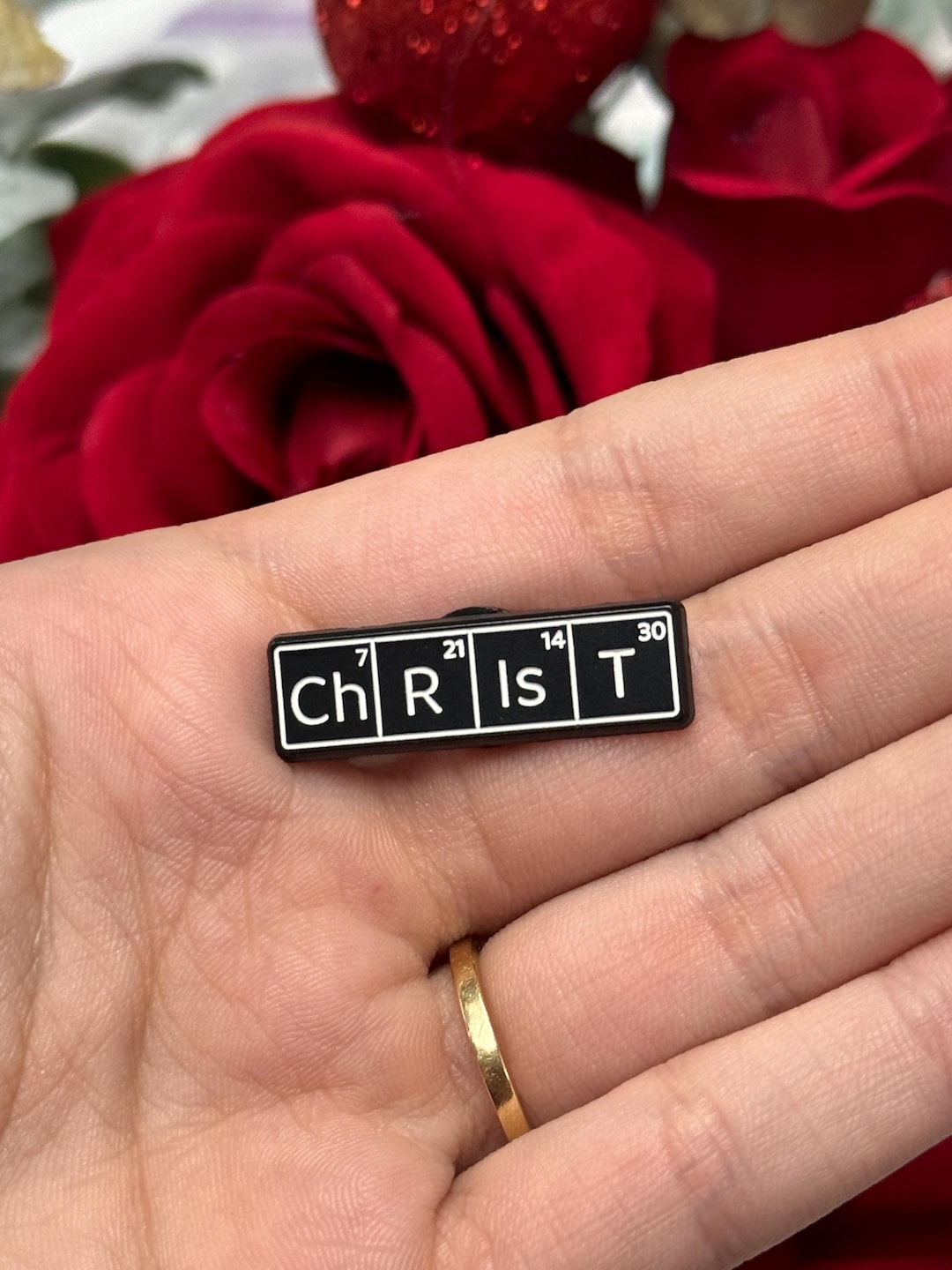 Christian Periodic Table Enamel Pin, "christ" Faith-based Badge ...