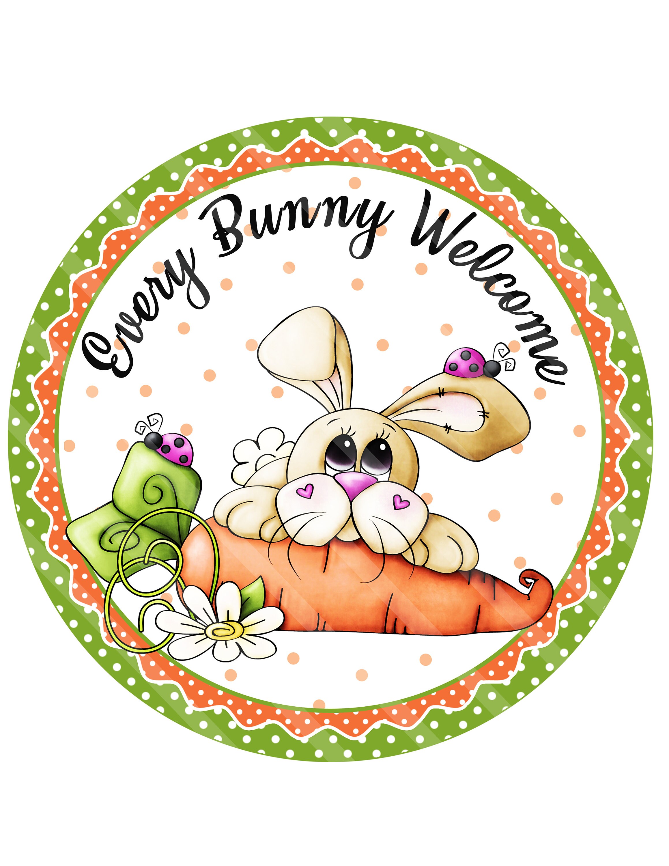 Every Bunny Welcome Sign, Bunny Eating a Carrot - Etsy