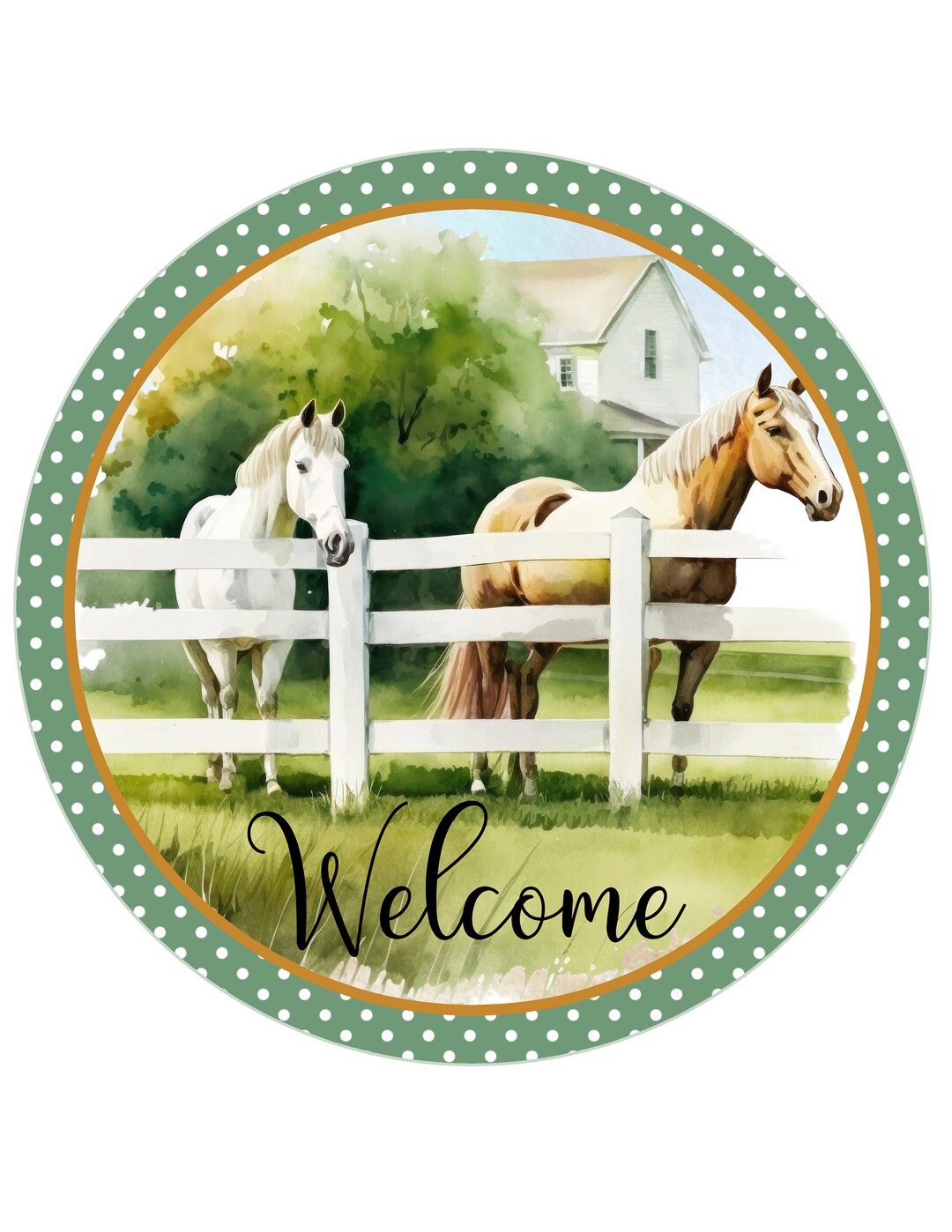 A Farmhouse Horse Welcome Sign - Etsy