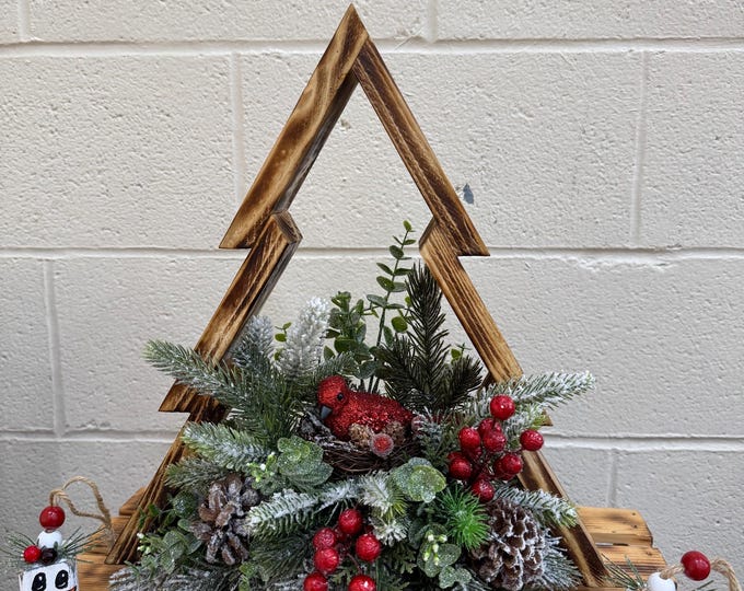 Wood Tree Cardinal Centerpiece: Tabletop Holiday Decor - Etsy