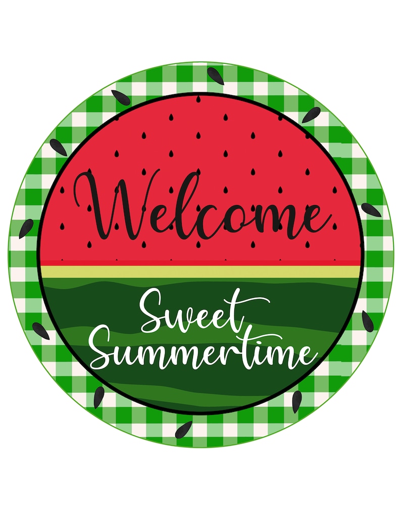 Welcome Watermelon Sign With Ants on the Boarder - Etsy