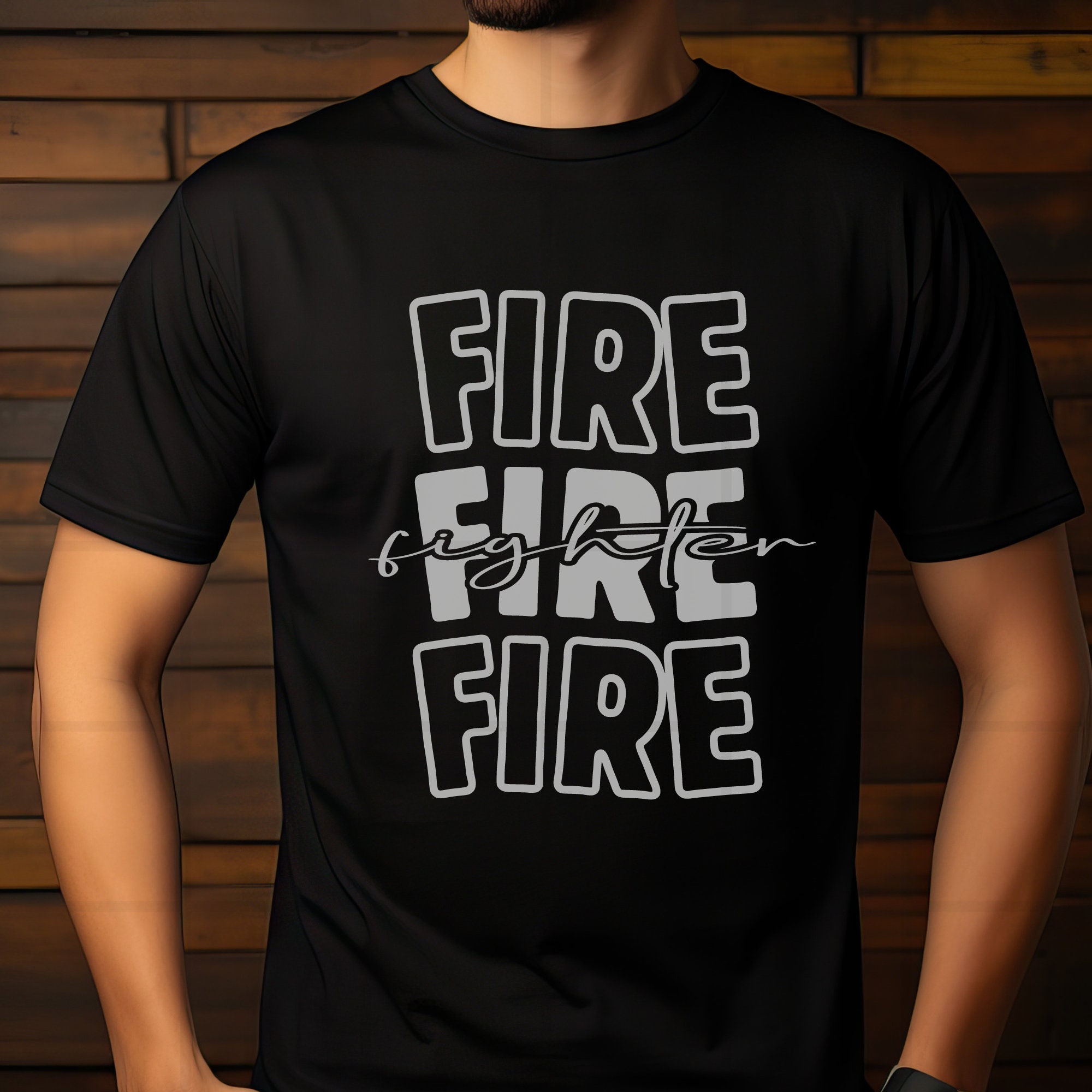 Firefighter SVG, Fire Dept SVG, Fire Man Design, Waxy Text, Fireman ...