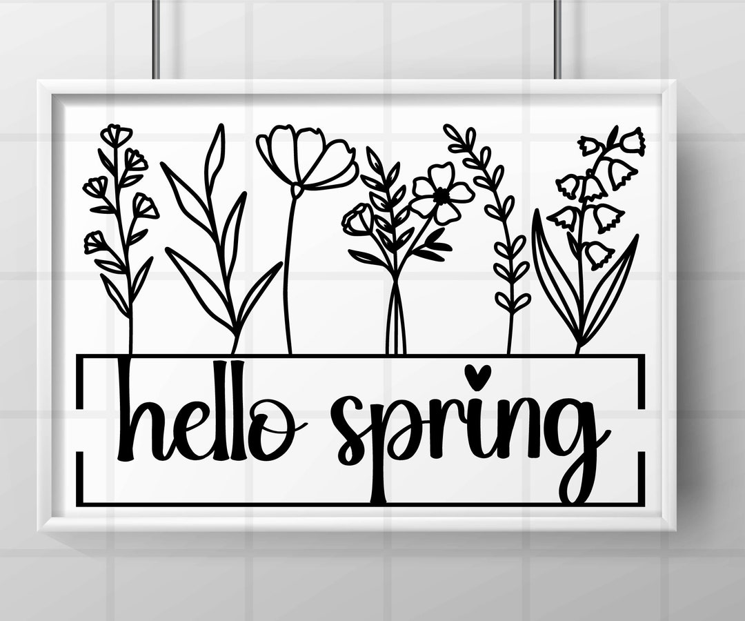 Spring Door Hanger Svg Hello Spring Door Hanger Svg Spring Welcome Sign