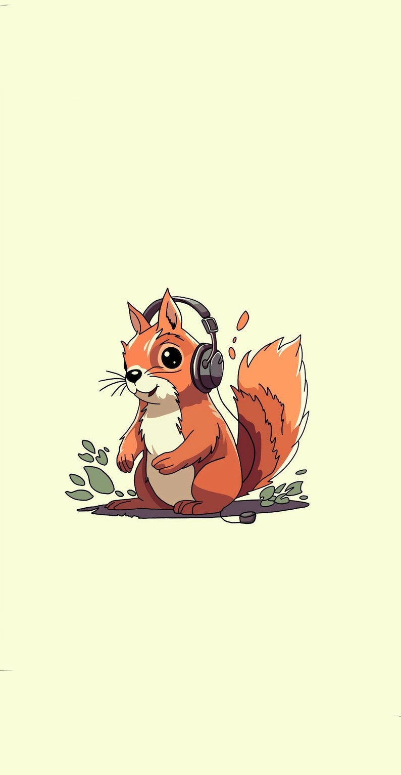 Cartoon Squirrel Phone Wallpaper - Etsy