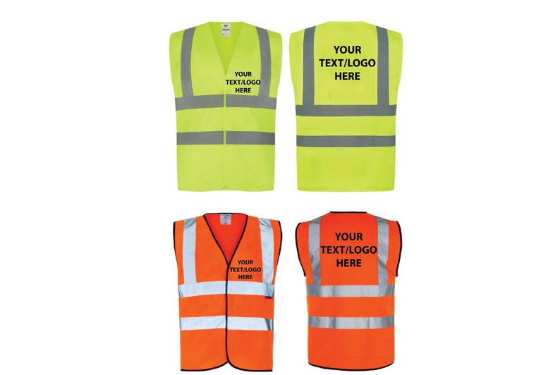 Personalised HI VIS VEST Custom Printed Hi Viz High Visibility Safety ...