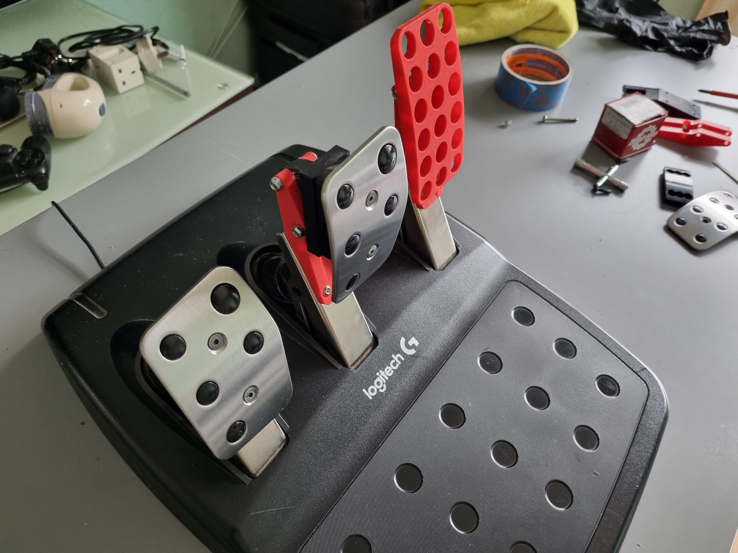 Logitech G29/G920/G923 Adjustable Pedal Extension Mount Sim Racing Mod ...