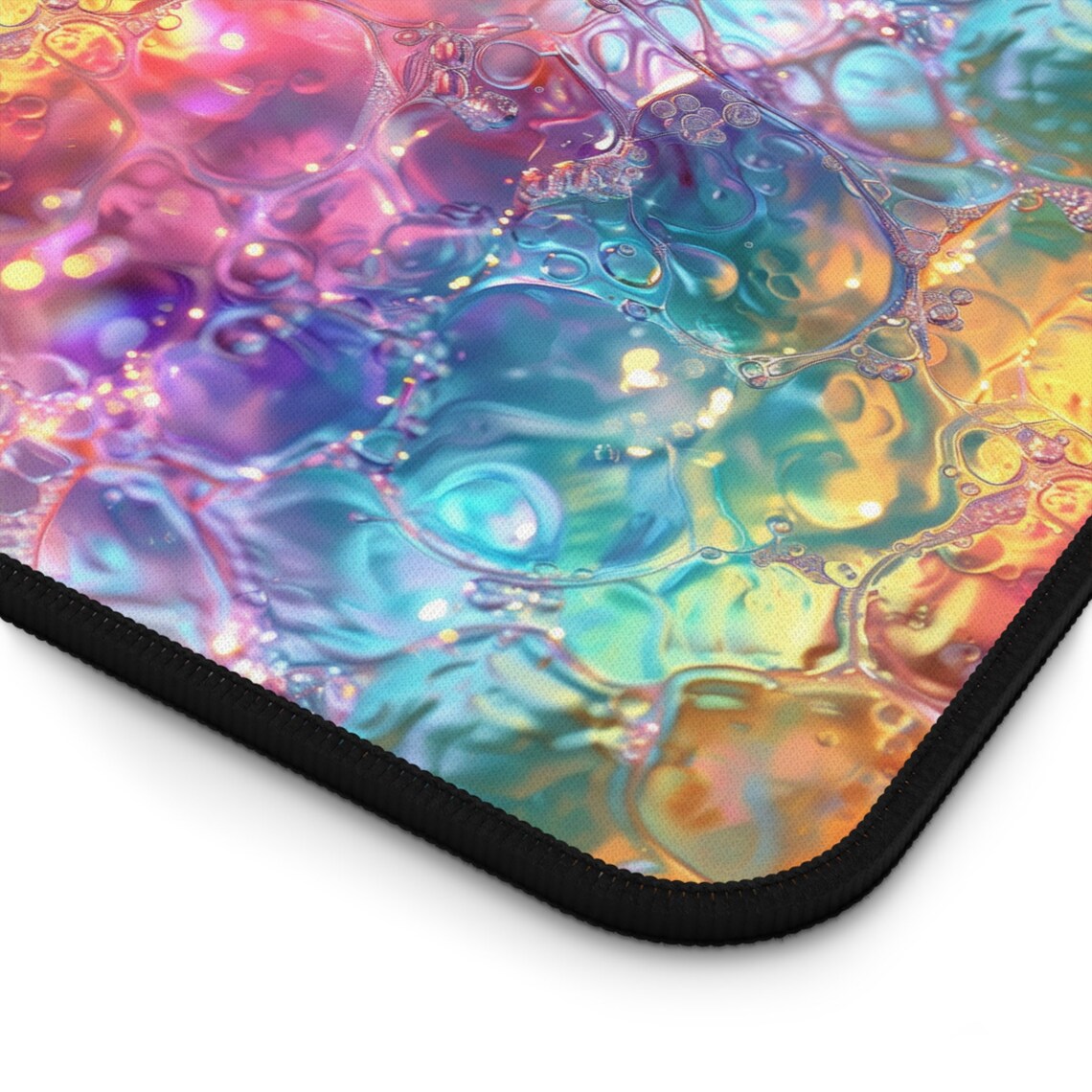 Neon Bubbles Desk Mat Realistic Bubbles Look Neon Desk Pad Cute Mouse ...