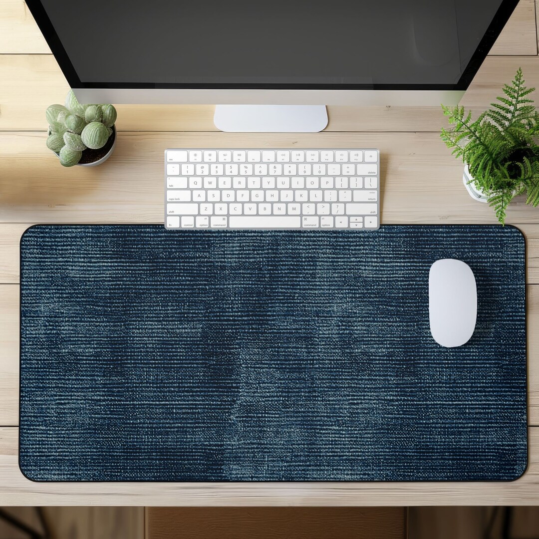 Faux Denim Desk Mat Blue Jean Look Desk Mat Aesthetic Decor Mouse Pad ...