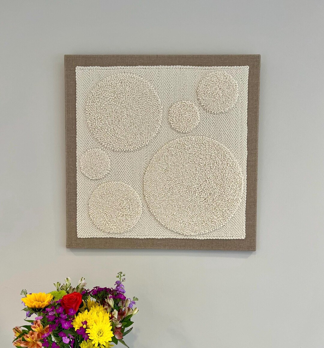 Handmade Punch Needle Wall Art – Neutral Textured Fiber Art - Etsy