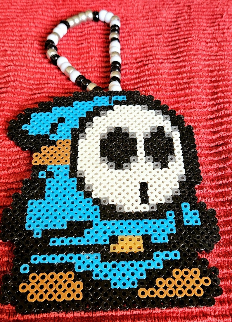 Shy Guy (teal) Super Mario Bros. Perler With Beads - Etsy