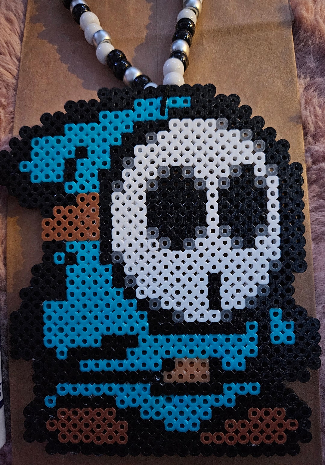 Shy Guy teal Super Mario Bros. Perler With Beads - Etsy