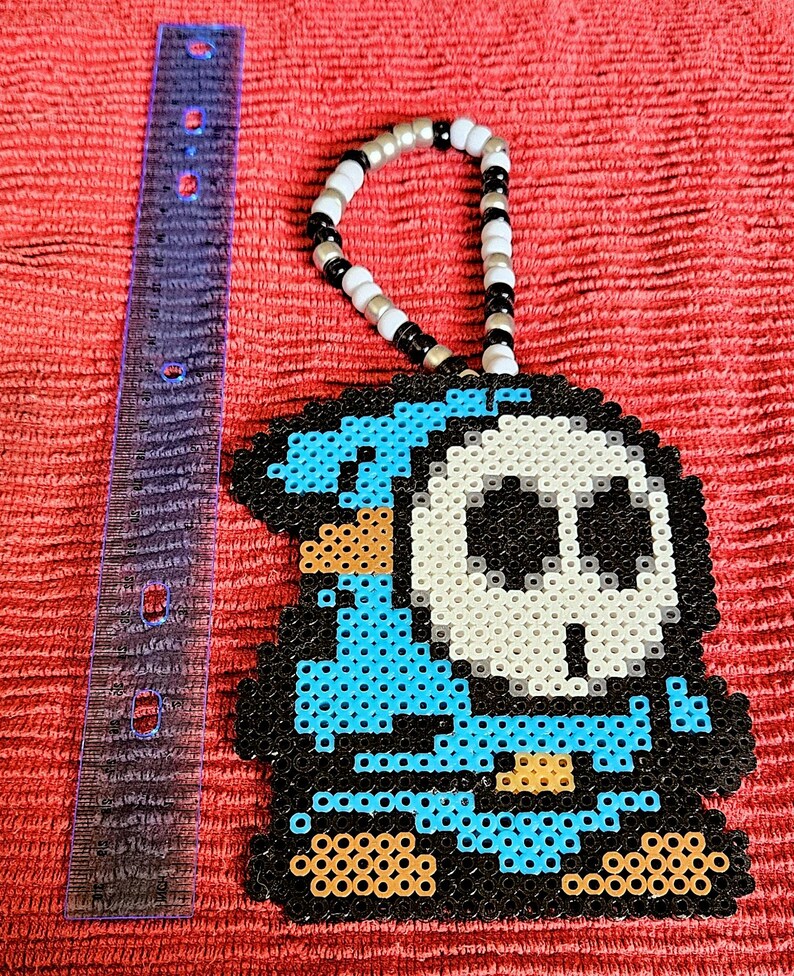Shy Guy (teal) Super Mario Bros. Perler With Beads - Etsy