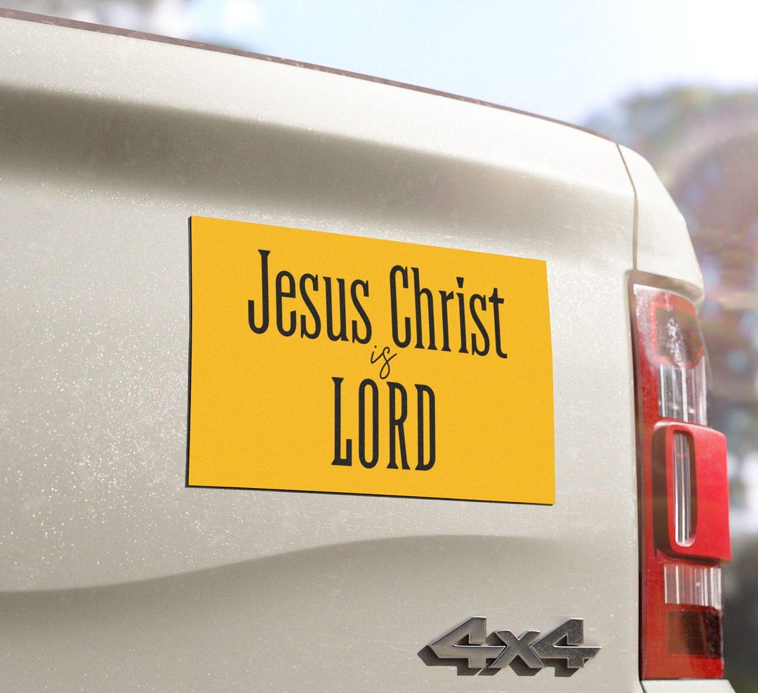 Jesus Christ is Lord - Christian Car Magnet - Yellow - Etsy
