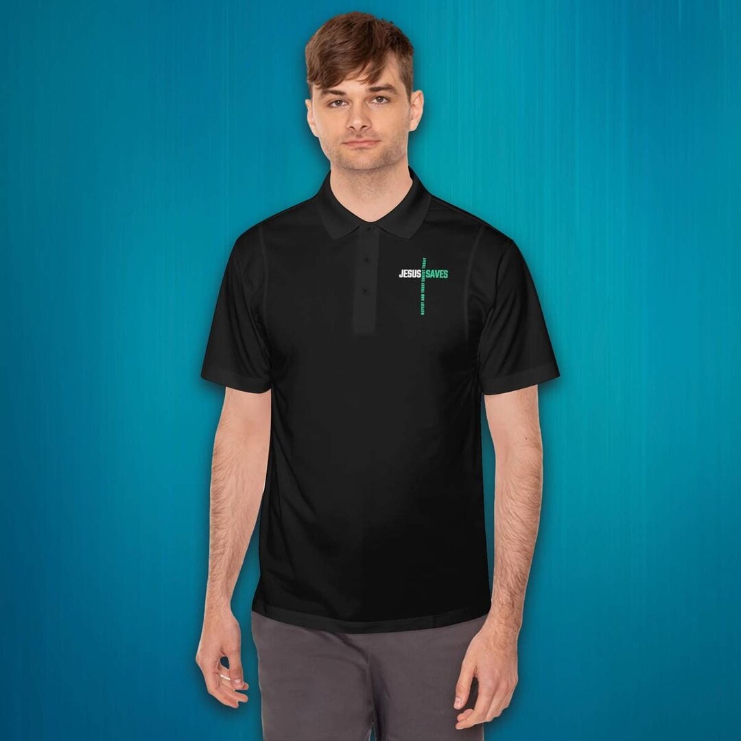 Jesus Saves Cross - Christian Polo Shirt - Etsy