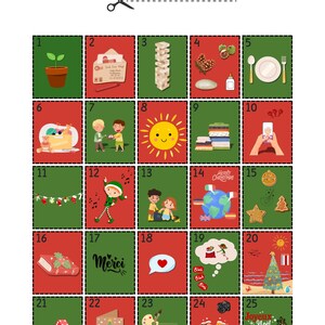 Calendrier de l’avent défis et actes de gentillesse - format A3 - Etsy ...