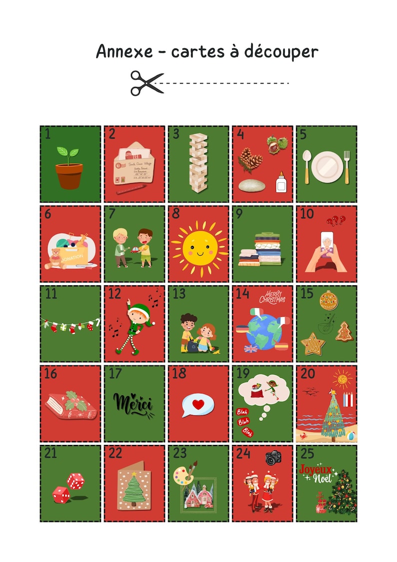 Calendrier de l’avent défis et actes de gentillesse - format A3 - Etsy ...