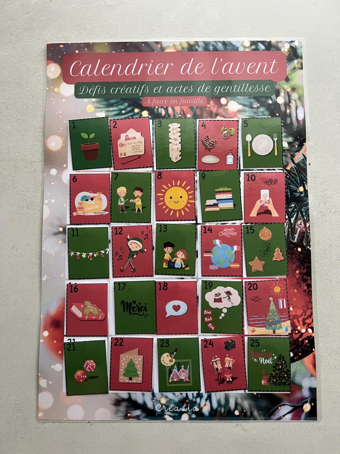 Calendrier de l’avent défis et actes de gentillesse - format A3 - Etsy ...