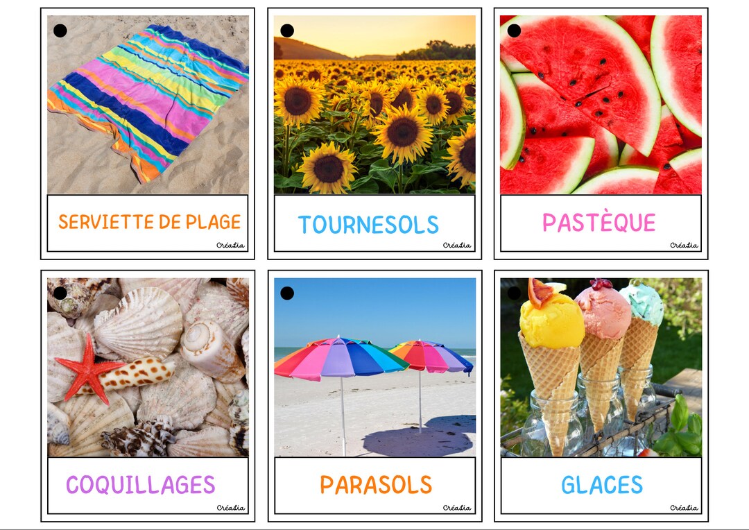 Imagine Summer With Real Images. Montessori Style. Cards to Cut Out ...