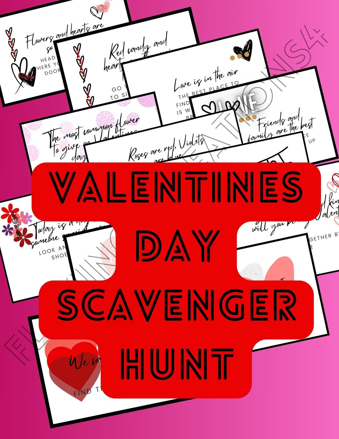 Valentines Day Scavenger Hunt, Valentine Letter, Valentine's Indoor ...
