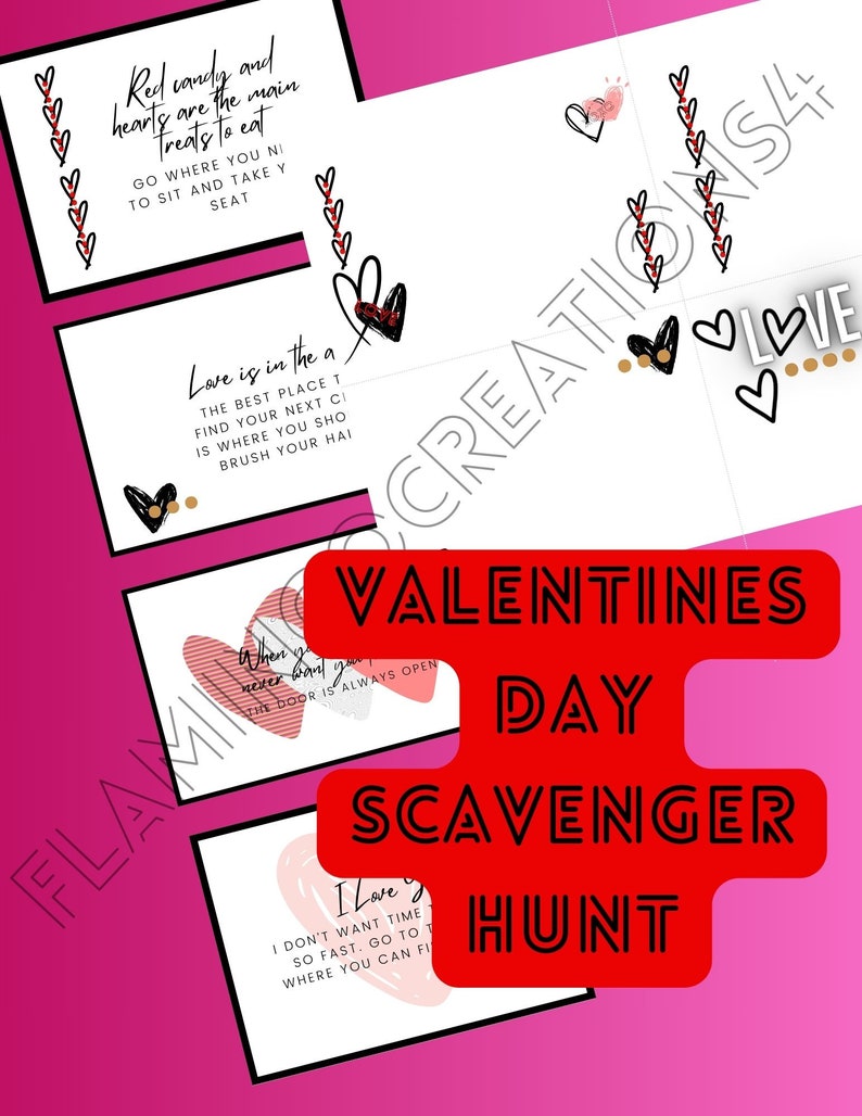 Valentines Day Scavenger Hunt, Valentine Letter, Valentine's Indoor ...