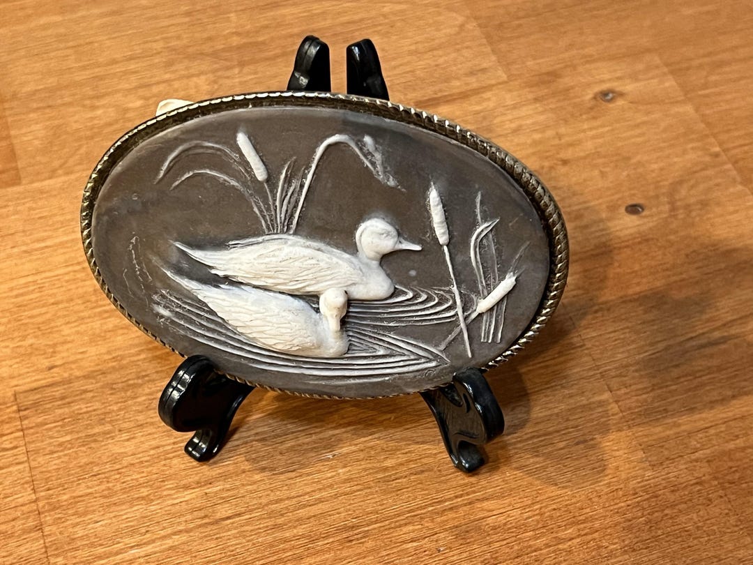 Incolay Stone Belt Buckle With Ducks - Etsy