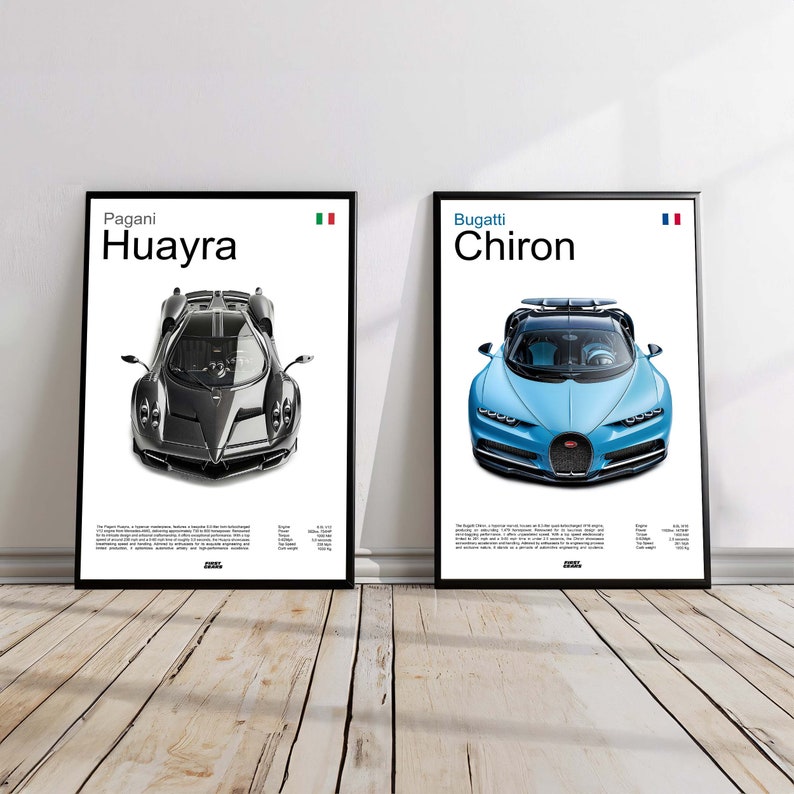 Bugatti Chiron French Hypercar Wall Art, Automotive Decor, Sports Car ...