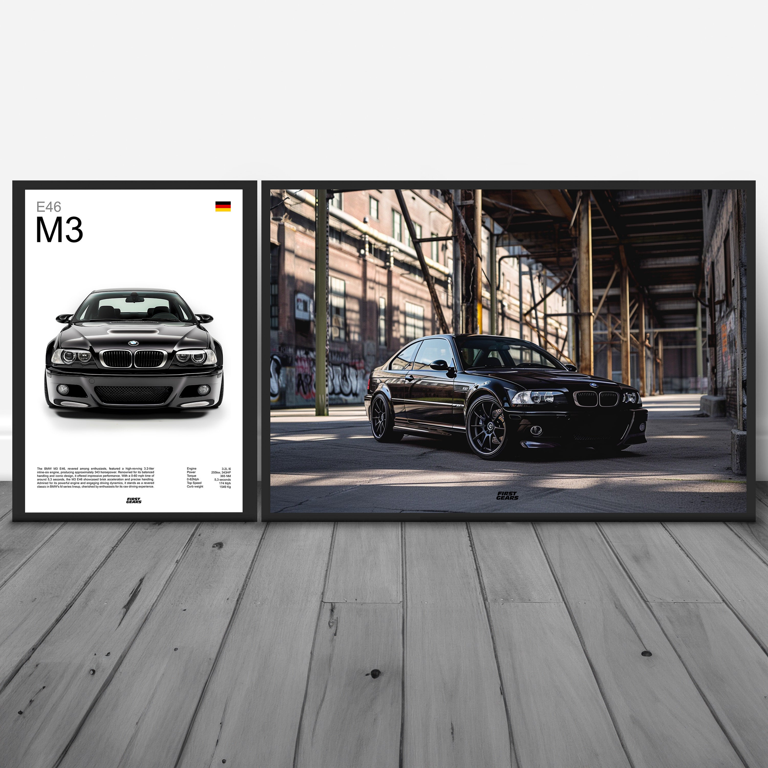 BMW M3 E46 Poster, German Supercar Wall Art Print, Luxury Car Wall Art ...
