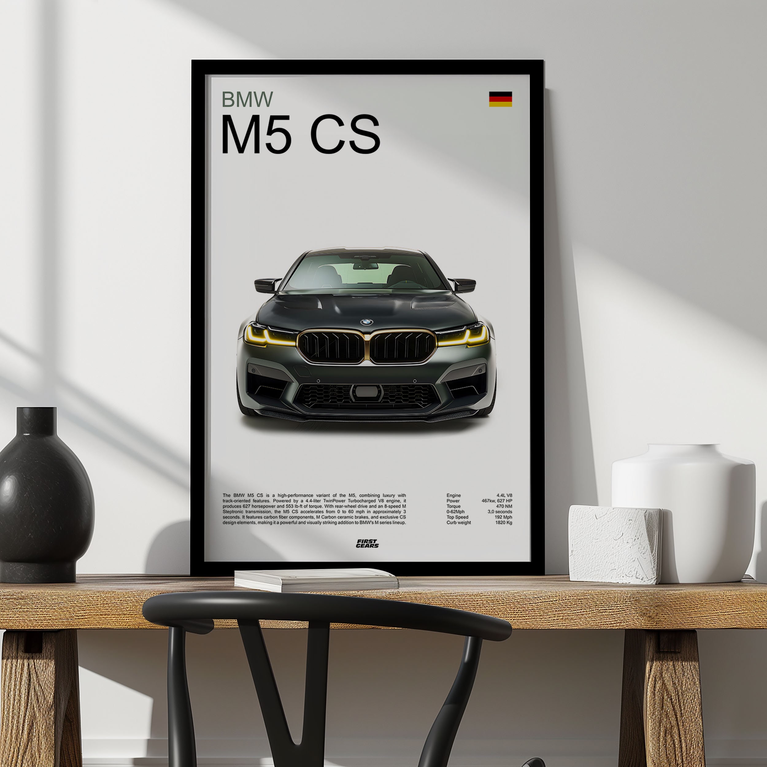 BMW M5 CS Poster, German Supercar Wall Art Print, Luxury Car Wall Art ...