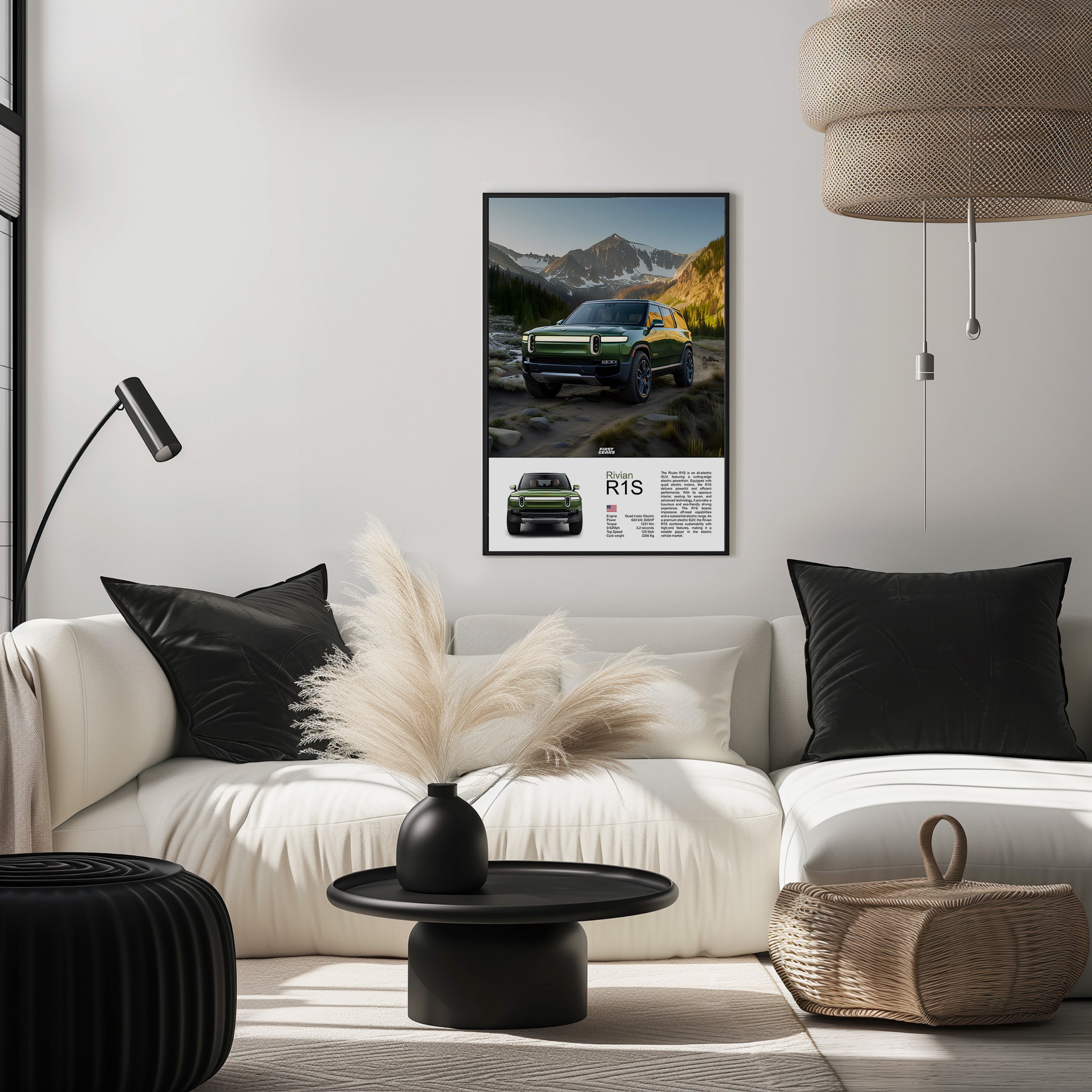 Rivian R1S Poster, American Electric SUC Wall Art Print, Luxury Car ...