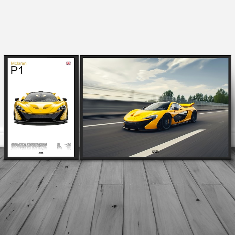 Mclaren P1 Poster, English Hypercar Wall Art, Automotive Decor, Sports ...