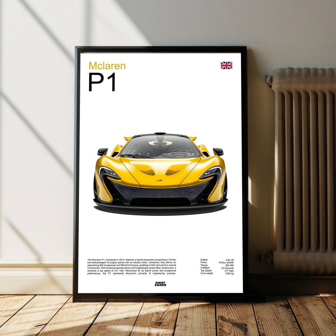 Mclaren P1 Poster, English Hypercar Wall Art, Automotive Decor, Sports ...