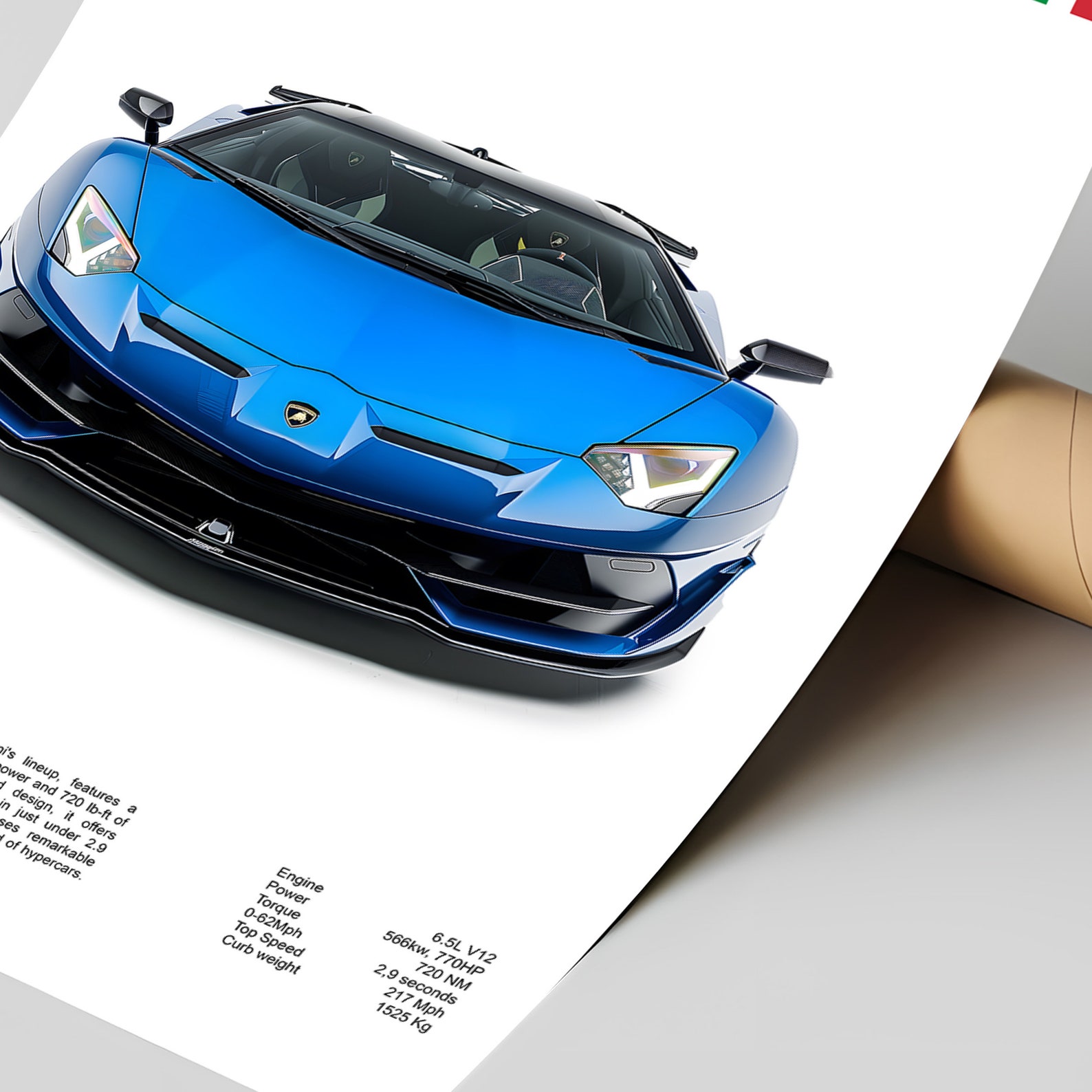Lamborghini Aventador SVJ Poster, Italian Supercar Wall Art Print ...