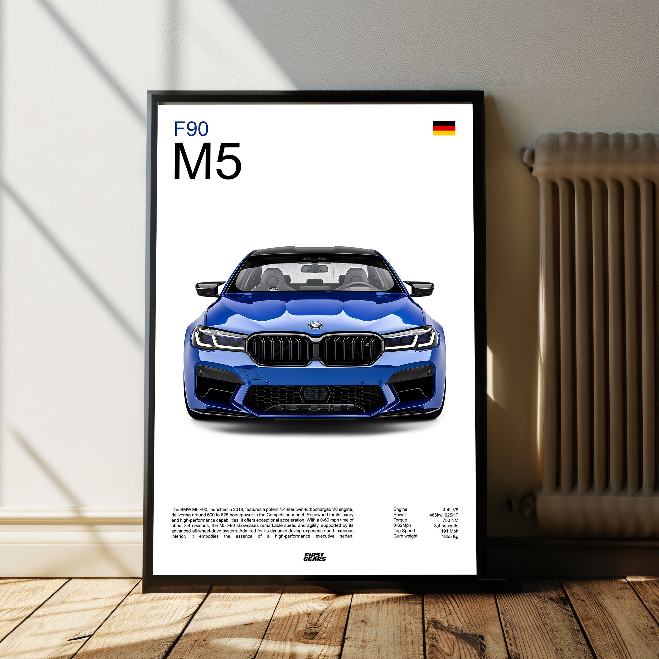 BMW M5 F90 Poster, German Supercar Wall Art Print, Luxury Car Wall Art ...