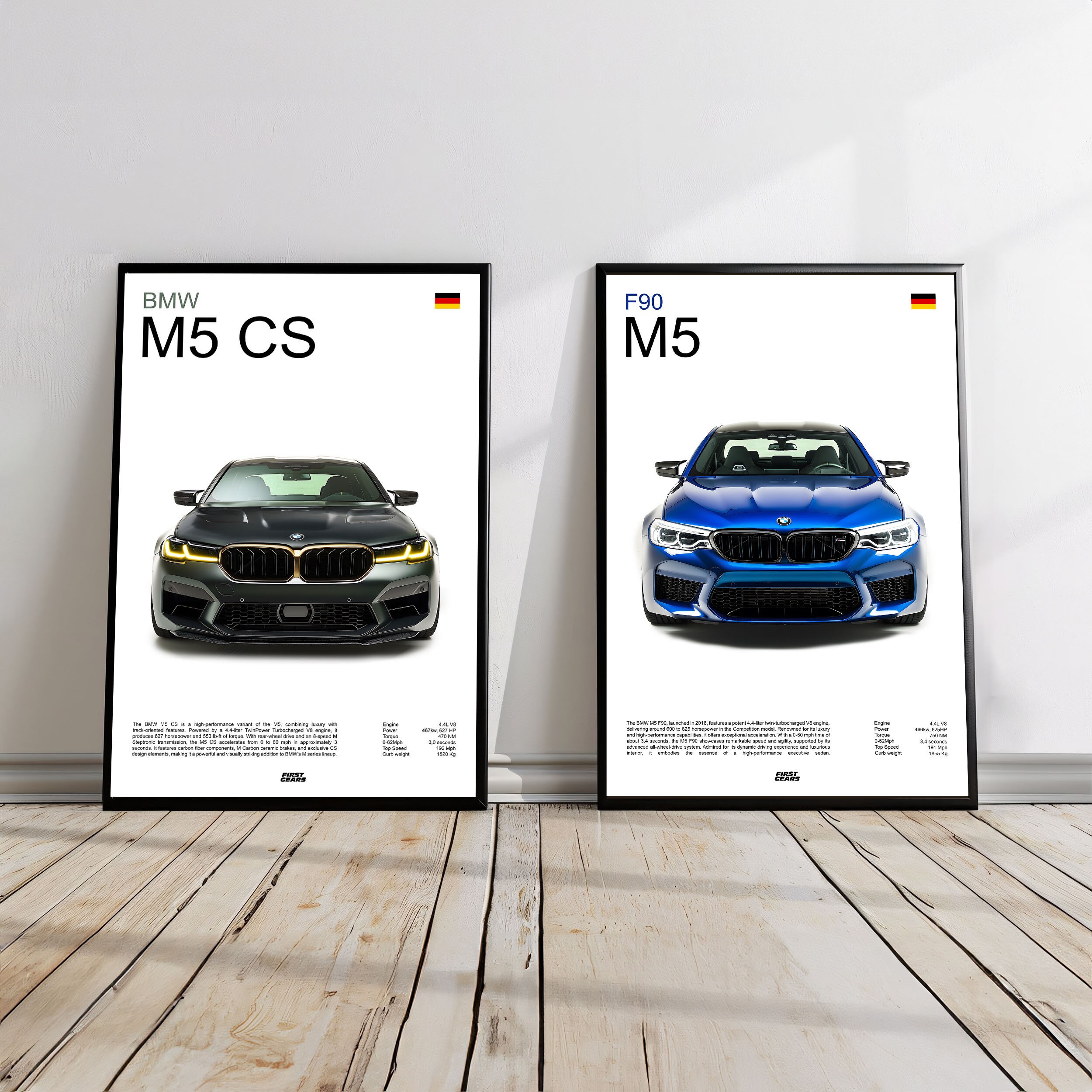 BMW M5 CS Poster, German Supercar Wall Art Print, Luxury Car Wall Art ...