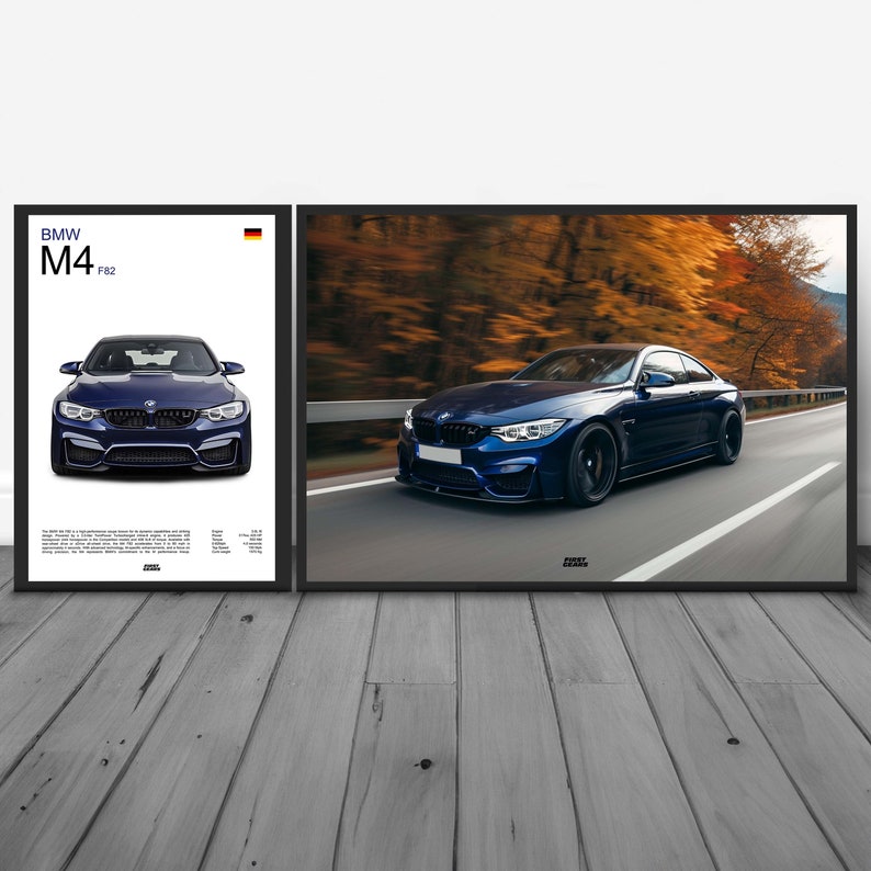 BMW M4 F82 Poster, German Supercar Wall Art Print, Luxury Car Wall Art ...