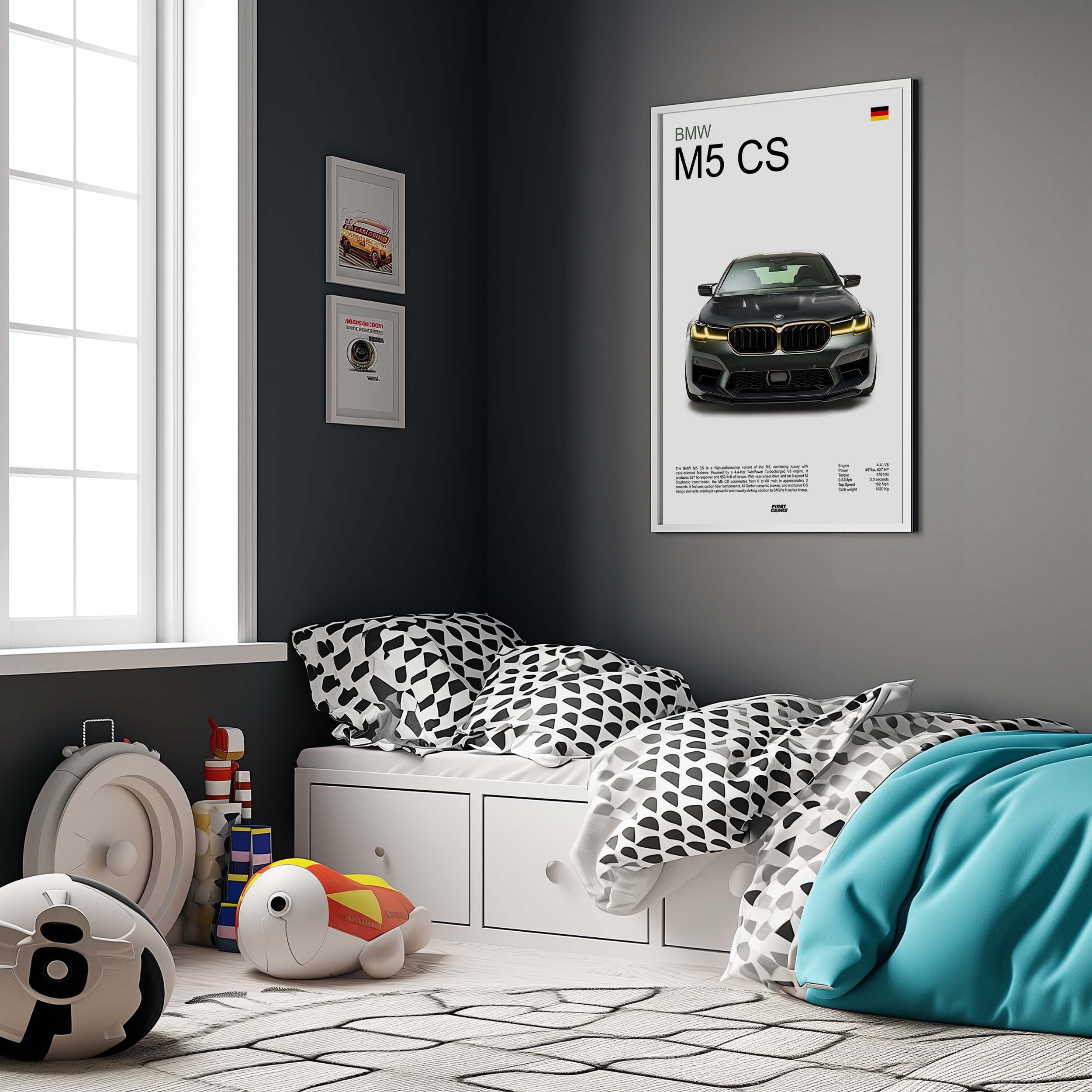 BMW M5 CS Poster, German Supercar Wall Art Print, Luxury Car Wall Art ...