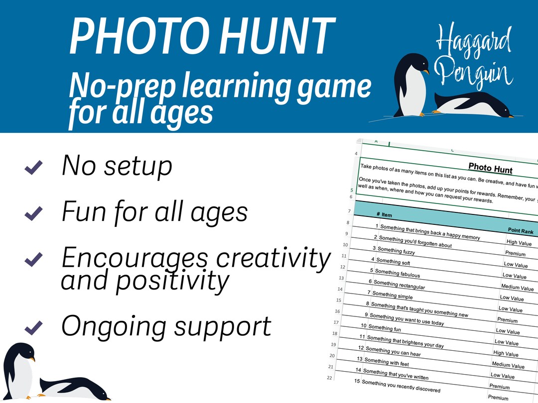 Photo Scavenger Hunt Game | Learning, Creativity, Bonding - Etsy
